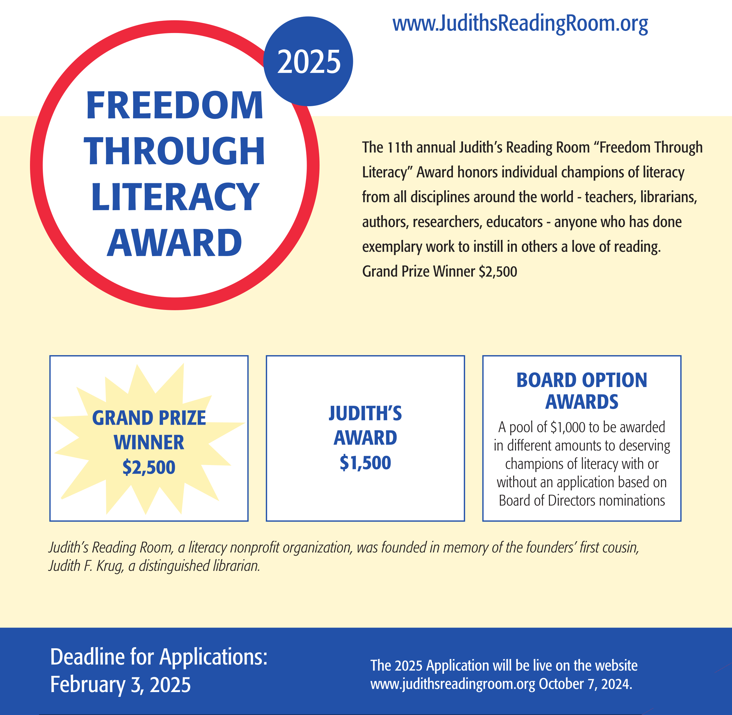 Freedom Through Literacy Award - Judith's Reading Room